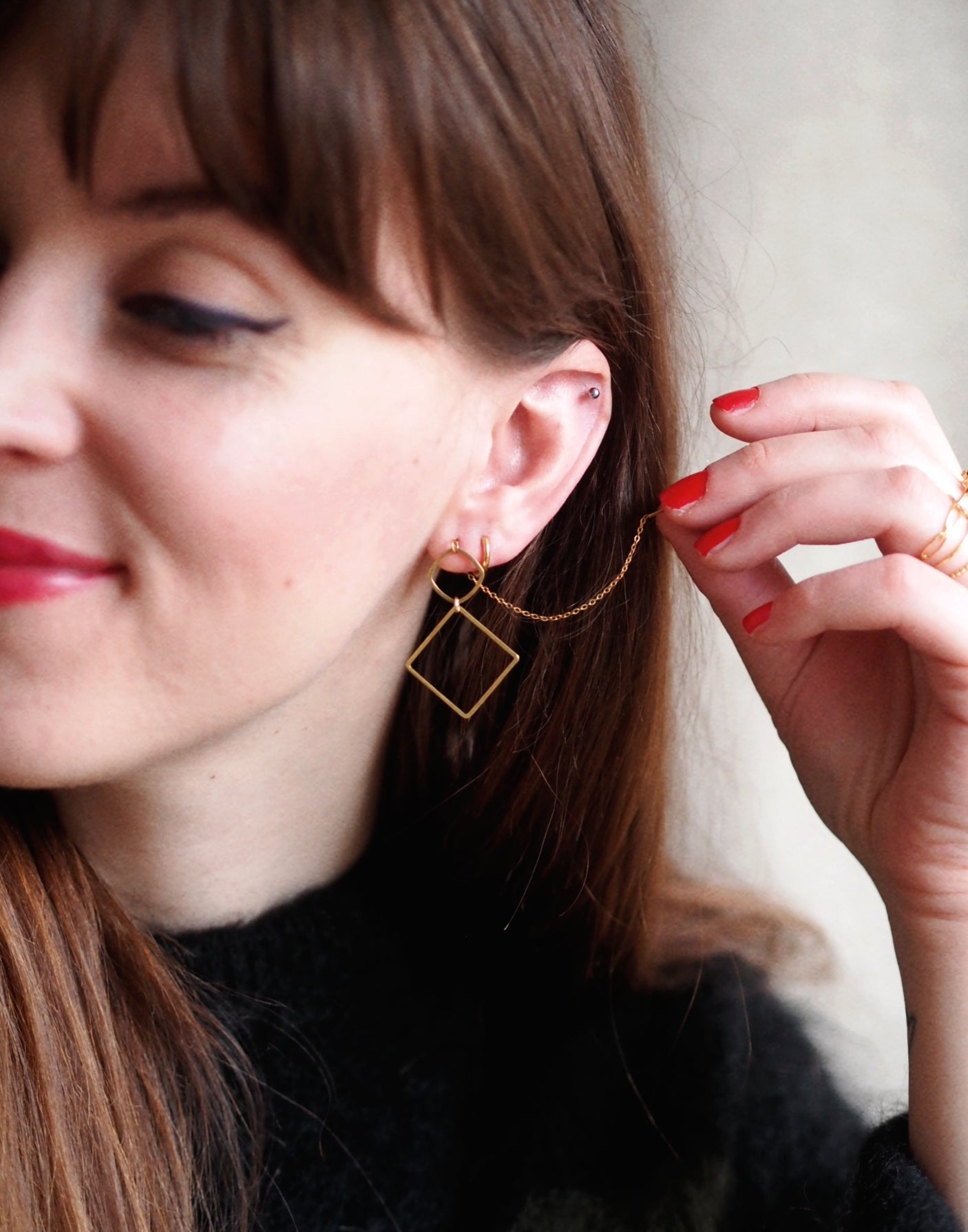 Andrea Atlas Signature Chain Earrings N°15 in Gold – Atlas of Dreams